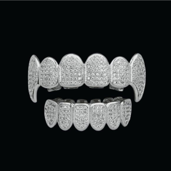 Jewelry | 6 Piece Bottom Grillz Set Icy Grillz Slugs Silver Grillz Gold ...